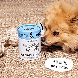 Spot & Tango Allergy + Immune Supplement for Dogs | Vet-Approved For Itchy Skin & Allergy Relief | Wild Alaskan Salmon Oil, Omega-3, Primrose Oil, Biotin | Real Strawberry & Blueberry Flavor, 56 Count