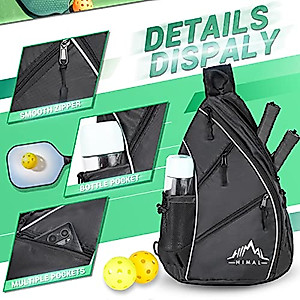 Himal Pickleball Bag- Adjustable Pickleball,Tennis,Racketball Sling Bag - Pickleball Backpack with Water Bottle Holder for Men and Women