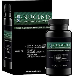 Nugenix Men's Daily Testosterone Multivitamin - 19 Vitamins and Minerals, Supports Free Testosterone