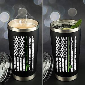 JENVIO Fishing for Men | Stainless Steel Travel Tumbler/Mug with 2 Lids and 2 Straws for Coffee or Cold Drinks | Funny Fly Fisherman Decor Themed Stuff Valentine's Day Gift (20 Ounce)