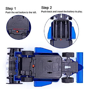 MQDMINI Remote Control Car Toy - Kids Spray Remote Control Formula Racing Car, CH 5 Wheel Drive Spray Car with Lights Boys Girls, F1 RC Race Cars Birthday Gifts for Kids 3 4 5 Years Old（Blue）