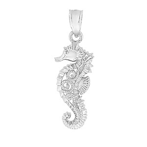 CaliRoseJewelry Sterling Silver Filigree Seahorse Charm Pendant