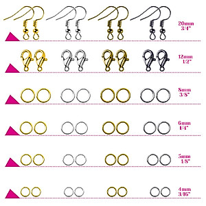 Paxcoo 3200Pcs Jewelry Necklace Repair Kit with Jump Rings, Clasps and Earring Hooks for Jewelry Making Supplies, Earring Making Findings and Necklace Bracelets Repair