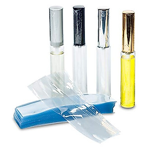 AZBB 28 x 105 mm Clear Perforated Shrink Bands 28x105 mm, Wrap for Lip Gloss Tubes - Bundle of 100