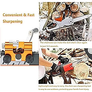 Chainsaw Chain Sharpening Jig - Chainsaw Sharpener Kit, Deluxe Chainsaw Sharpening, Suitable for All Kinds of Chain Saws and Electric Saws, for Lumberjack & Garden Worker（Golden）