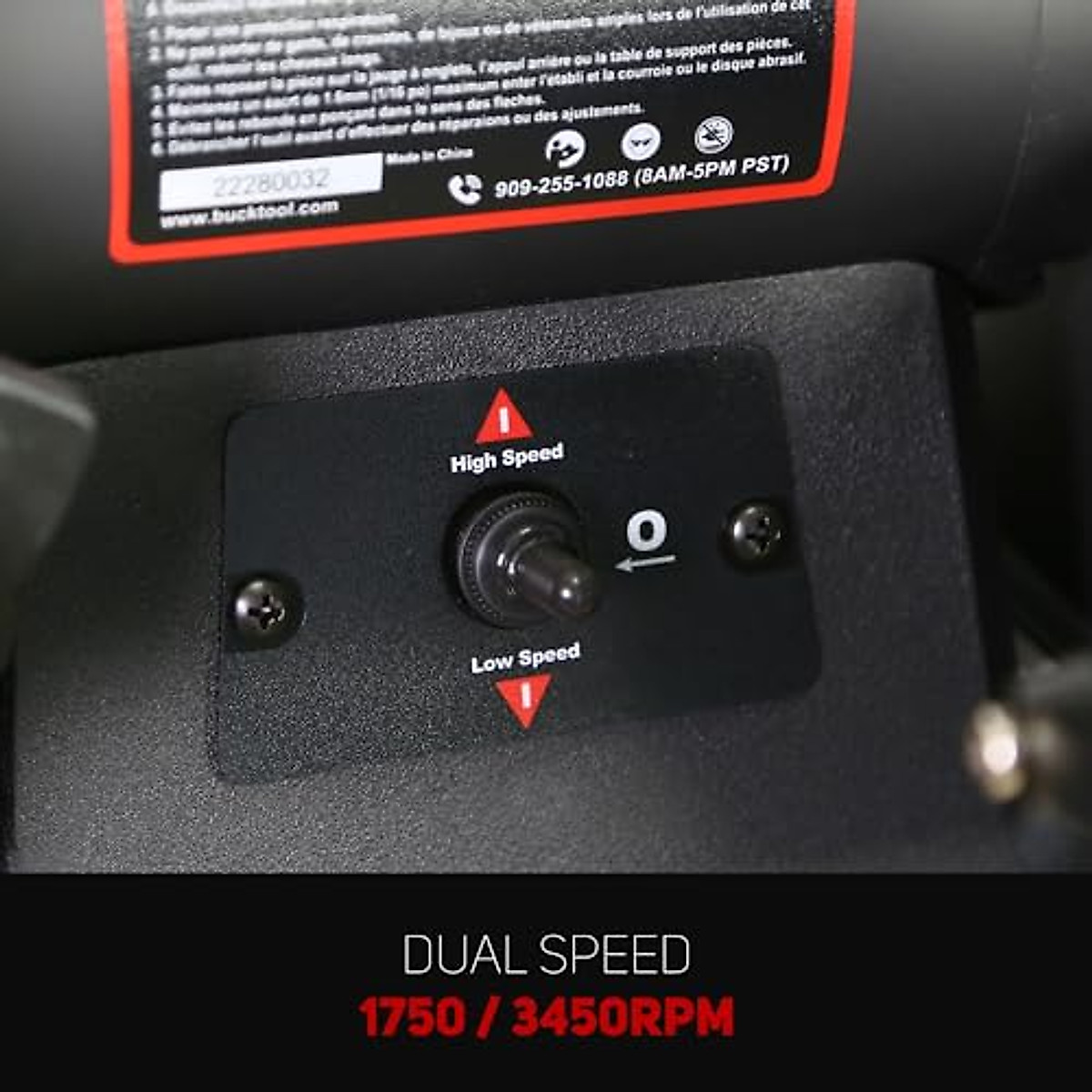 BUCKTOOL Dual Speed 1" x 42" Belt Disc Sander Combo, Bench Knife Sharpener with Large Work Table, Professional Benchtop Belt Sander with Direct-drive 4.8A Brushless Motor for Metalworking, BD1801DS