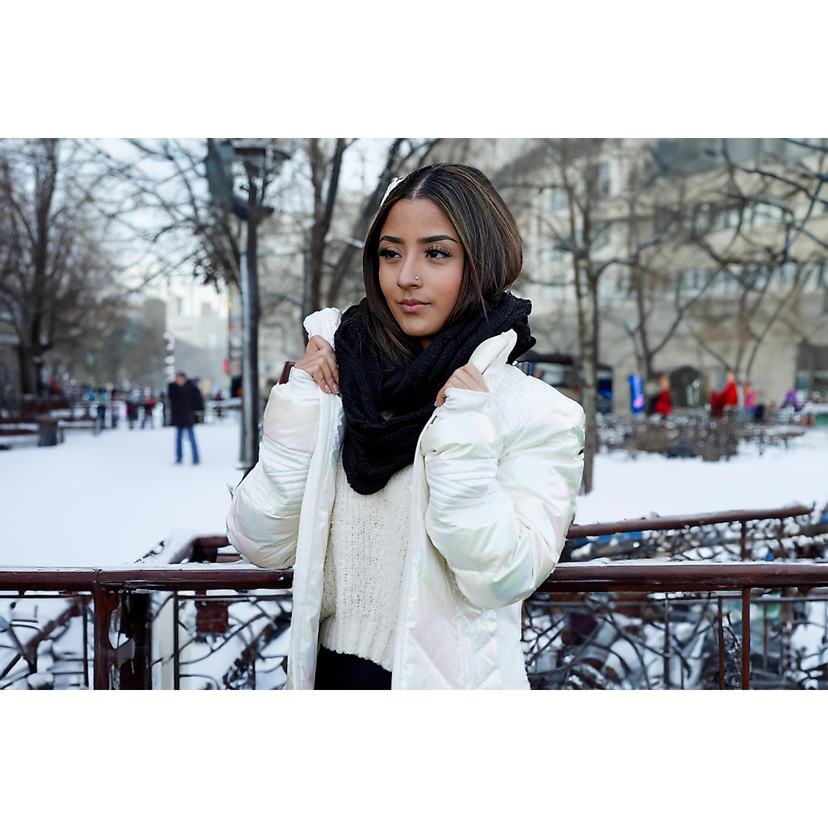 Funky Junque Infinity Scarf - Black (Solid)