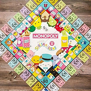 Monopoly: Squishmallows | Collector’s Edition Featuring Cam The Cat Plush | Buy, Sell, Trade Spaces Featuring Squshmallows | Collectible Classic Monopoly Game | Officially-Licensed Squishmallows Game