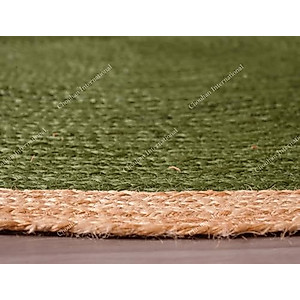 Chouhan International 4x4, 5x5, 6x6,feet Natural Jute Bordered Round Rug, Floor Bordereded Edge Rug Braided Boho Eco Large Circular Handmade Area Rugs (CCID1)