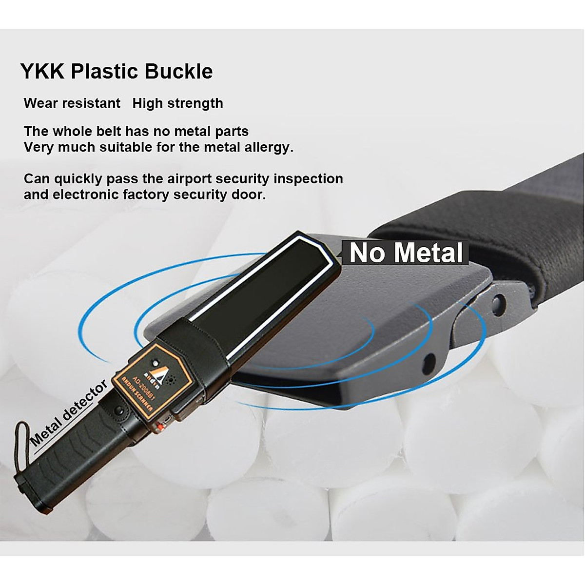 HOANAN 2 Pack 1.25" Wide Military Tactical Belt, No Metal Webbing Nylon Web Belt(black+navy)