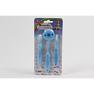 Sweetie Toothbrush Set (3 Pack)1-360° Silicone Baby Toothbrush Infant Training 2-Tooth Brush Age 0-2 Baby 3-Toothbrush, First Brush (Color May Vary)