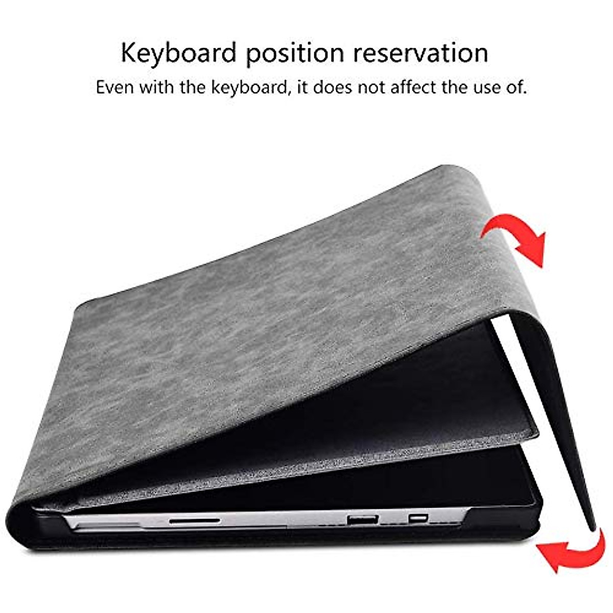Protective Case for Microsoft Surface Pro 7 / Pro 6 / Pro 5 / Pro 4 with Pen Holder, Multiple Angle Polyester Slim Light Shell Cover,Compatible with Type Cover Keyboard (12.3 inch, Grey Cobalt Blue)