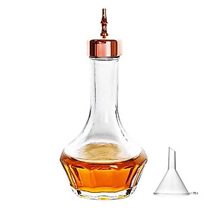 Bitters Bottle - Glass with Stainless Steel Dasher Top 50ml Professional Bar Tool for Making Craft Cocktails and the Perfect Whiskey DSBT0001 (Copper)
