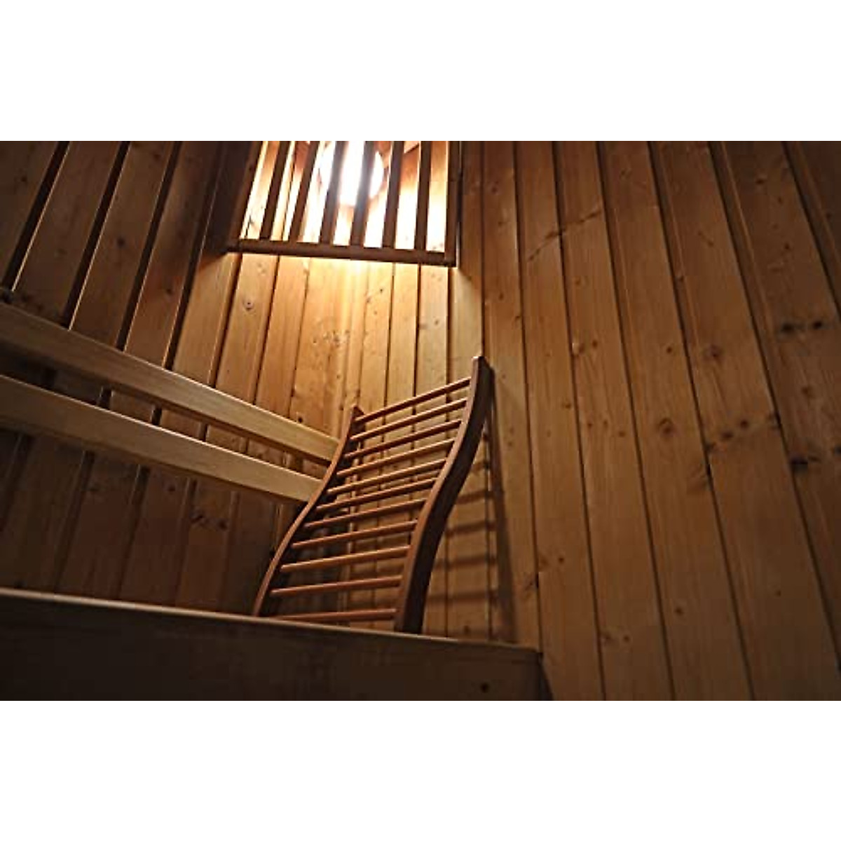 Kütral Sauna Backrest -Made of Canadian Red Cedar - Ergonomic S-Shape - 2 Complimentary Towels Included