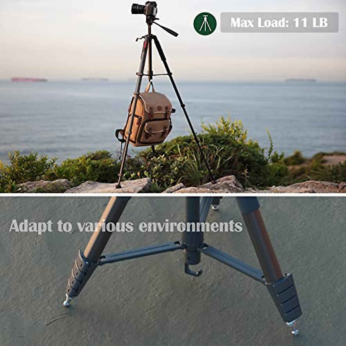 KINGJOY 74" Tripod for Camera Canon Nikon with Travel Bag, Phone Tripod with Wireless Remote and Phone Tablet Holder, Compatible with DSLR Cameras, Cell Phones, Tablets, Projector, Binoculars