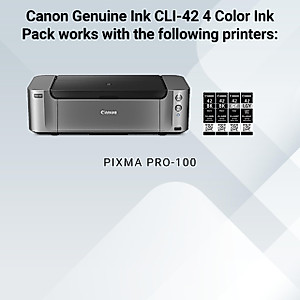 Canon CLI-42 ChromaLife Value Pack (2 Photo Black, 1 Gray & 1 Light Gray) Compatible to PIXMA PRO-100
