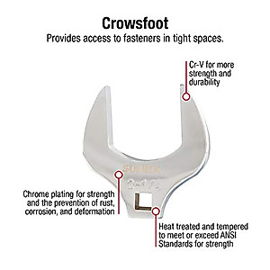 Sunex 9722A 6 Piece 1/2" Dr. Jumbo Crowfoot Set CRV