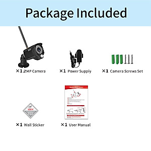 Tonton [Add -on IP Camera] 1080P Full HD 2MP Wireless IP Network Camera,Metal Housing,Waterproof Outdoor Indoor Security Camera with PIR Sensor,2 Way Audio, Only Suitable 8/10CH NVR (Black)