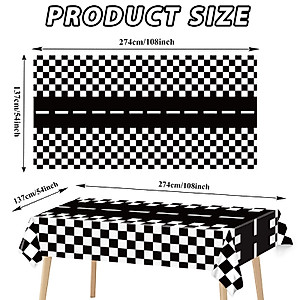 3pcs Race Car Birthday Party Supplies Two Fast Birthday Decorations Racing Checkered Flag Plastic Tablecloth Table Cover for Boys Two Fast Birthday Baby Shower Decor