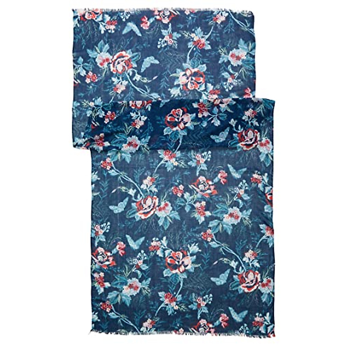 Vera Bradley Women's Lightweight Soft Fringe Scarf, Rose Toile, One Size