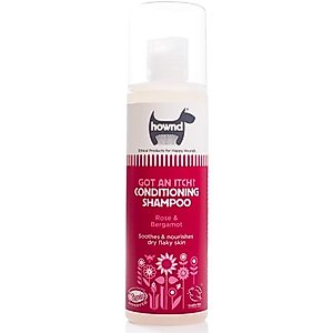 Hownd Got an Itch? Ultra Conditioning & Soothing Anti-Itch Shampoo for Dogs w/Dry, Flaky Skin, with Rose, Bergamot & Aloe Vera, Restores Dry Coats - Vegan Formula, Cruelty Free