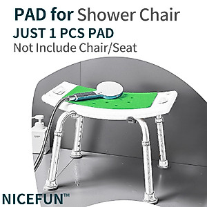 Soft Cushion for Shower Seat, Bath Chair Mat 14" x 10", Non-Skip Foam Pad for Shower Chair, Bathroom Shower Stool Mat for Elderly, Handicap & Disabled, Cover Shower Bench