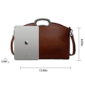 HESHE Leather Purses Shoulder Handbags for Women Tote Bags Satchel Bag Crossbody Bags Large Capacity Designer Hobo Purse (Brown)