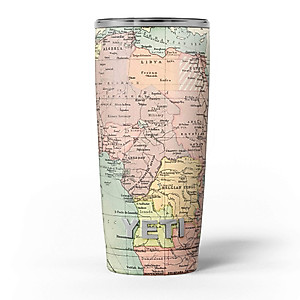 Design Skinz The Zoomed in Africa Map - Skin Decal Vinyl Wrap Kit Compatible with The Yeti Rambler Cooler Tumbler Cups