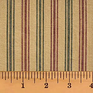 Vintage Christmas Stripe Cotton Homespun Plaid Fabric by JCS - Sold by The Yard