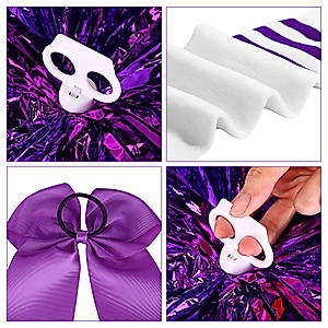 Toulite 4 Pcs Girls Cheerleader Costume Outfit Set Fancy Dress for Kids Halloween Sport Game (Purple,8-9 Years)