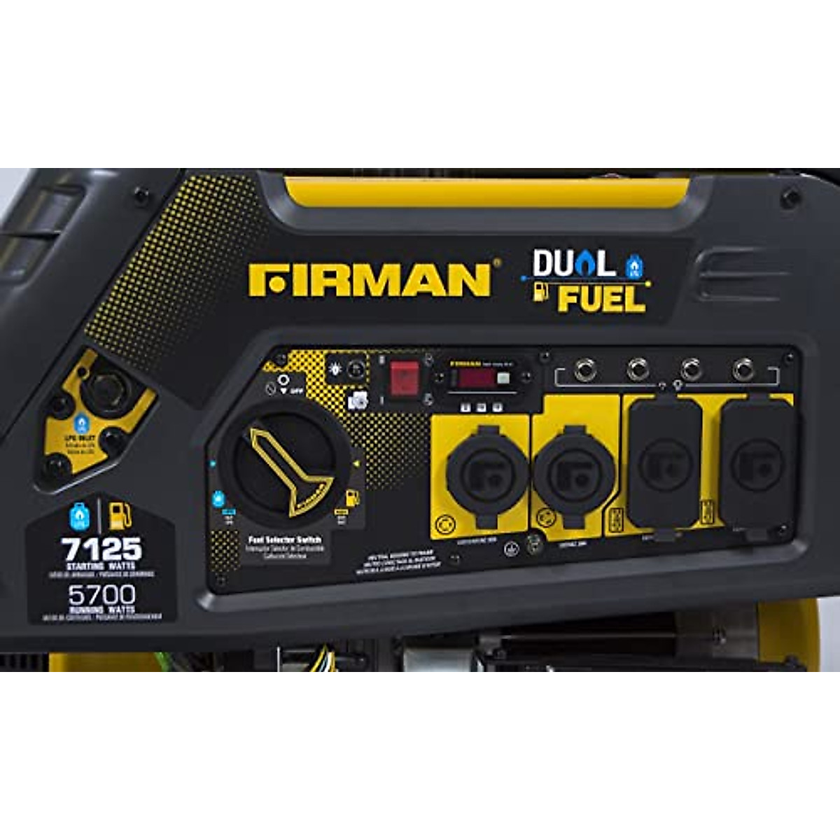 FIRMAN Dual Fuel Generator, Extended Run Time Portable Generator, 7125-Watt Generator with Electric Start, 439cc Engine, 13 Hours of Run Time