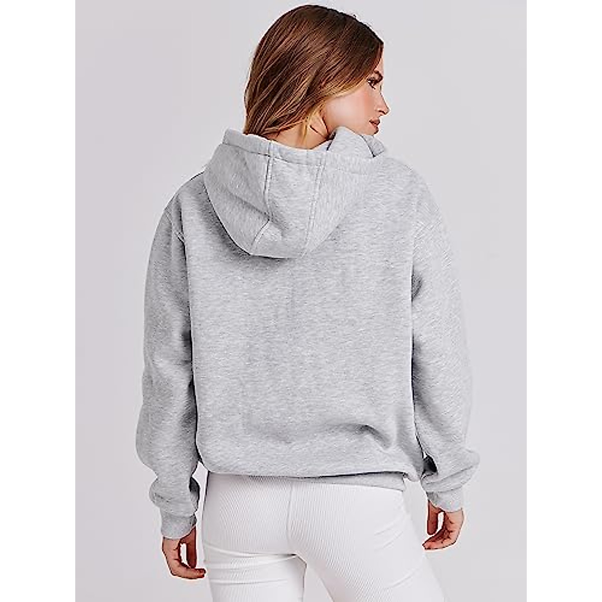 ANRABESS Women's Oversized Hoodies Fleece Casual Pullover Drawstring Long Sleeve Hooded Sweatshirts 2023 Fall Fashion Clothes Trendy Y2k Outfits for Teen Girls A1072huahui-S Heather Gray