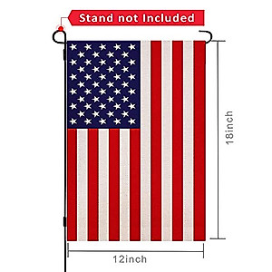 USA Garden Flag Double Sided American Flag Garden Flag Thick Weatherproof Burlap 4th of July Garden Flag ​US Garden Flag Perfect Decor for Outdoor Yard Porch Patio Farmhouse Lawn,12x18Inch