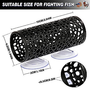 Abizoo Betta Fish Toys,Betta Tunnel Black,Small Hole Hollow Betta Fish cave,Safer for Small Fish Shrimp Betta Guppies,Aquarium Decor Fish Tank Accessories Decorations Hideout Tube