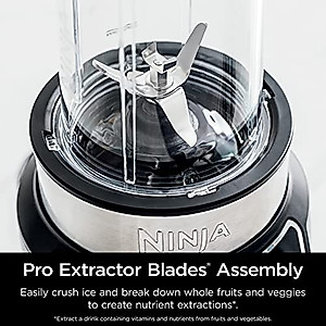 Ninja (BN401) Nutri Pro with Auto-iQ, 1100-Peak-Watt, Personal Blender, Cloud Silver (Renewed)