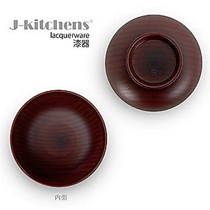 J-kitchens Soup Bowl, Heat Resistant, 128 Wood, Favorite Bowl, Red Sede, Made in Japan