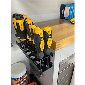 MUTUACTOR Screwdriver Organizer Rack Heavy Duty,Magnetic Mount Screwdriver Holder Plier Organizer,Magnetic Tool Holder Storage Holder for Various Screwdrivers Pliers Shears Tool Chest Cart Workbench