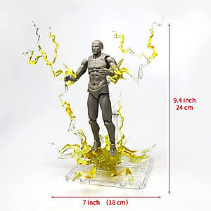 Linhoo Action Figure Stand, Figure Display Lightning Effects Compatible with HG RG SD SHF Gundam Stand 1/144 with Screwdriver