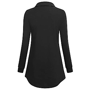 Timeson Black Tunic Tops for Leggings for Women,Long Tunics Sweaters Cowl Neck Dressy Christmas Sweatshirts Long Sleeve Thick Work Shirts Winter Blouse Loose Fit Casual Loose Swing Tops