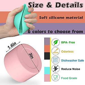 2Pcs Silicone Boot for Stanley 40 oz 30 oz Tumbler with Handle & Stanley IceFlow 20oz 30oz, Reduces Noise Protective Silicone Water Bottle Bottom Sleeve Cover for Stanley Cup Accessories (Pink Dusk)