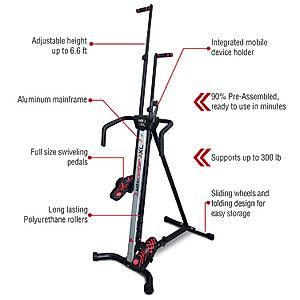 MaxiClimber XL-1000 Vertical Climber, As-Seen on-TV, that Combines Weight Resistance, Muscle Toning, and Aerobic Excercise for a Full-Body Workout in the Comfort of your Home. Free Fitness App