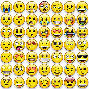 MORCART 54 Emoji Magnets for Fridge Funny Refrigerator Magnets - Magnets for Whiteboard Locker Decorative Magnets - Cute Magnets for Home Kitchen Office School Gift for Family and Friend