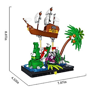 ENJBRICK Pirates Ship Building Kit Compatible with Lego for Adutls,Cute Animal Building Toy for Girls and Boys 8-14 Years Up 448 pcs