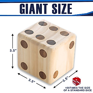 Giant Wooden Set of 6 Yard Dice with Yardkle and Yardzee Scoreboard-Yard Outdoor Games for Adults and Family Giant Lawn Games-Choose Your Set