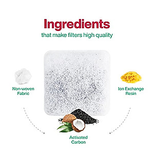 12-Pack Water Filter for Dog/Cat Water Bowl – Dog Water Bowl Dispenser Replacement Filters Compatible with Petmate Mason, Petmate Replendish, Mason Gravity Pet Fountains - Cat Water Fountain Filter