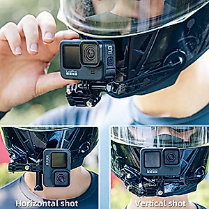 SUREWO Motorcycle Helmet Chin Mount Kits Compatible with GoPro Hero 11 10 9 8 7 6 5 Black,DJI Osmo Action 3/2/AKASO/Campark/YI Action Camera,Insta360 Camera and More