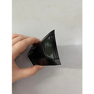 MITOB Mylar Bags for Zip Reusable Small Aluminum Foil Lock Package Bag Candy DIY Chocolate Coffee Nut Food Long Term Storage Zipper Lock Packaging Bag with Tear Notch (Black, 2.3x3.1 inch)