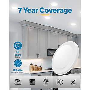 Sunco Lighting 12 Pack 5/6" LED Disk Lights Flush Mount Ceiling Light Fixture Recessed 5000K Daylight, 100W Equivalent 15W, 1050LM, Dimmable Low Profile Surface Mount ETL & Energy Star Listed