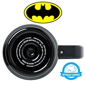 Silver Buffalo DC Comics Batman Logo Stainless Steel Tumbler with Handle and Straw, Fits in Standard Cup Holder, 40 Ounces