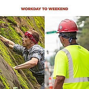 Ergodyne Chill Its 6700CT Cooling Bandana, Lined with Evaporative PVA Material for Fast Cooling Relief, Tie for Adjustable Fit, Navy Western